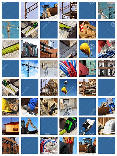 Construction site collage stock photo. Image of hard, backhoe - 7635470