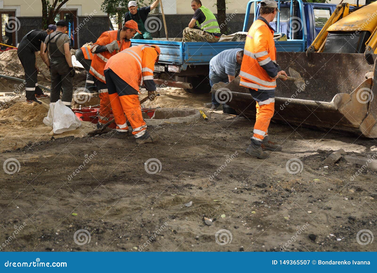 Kyiv/Ukraine - 18 May 2019:Construction Site with Communal Service ...