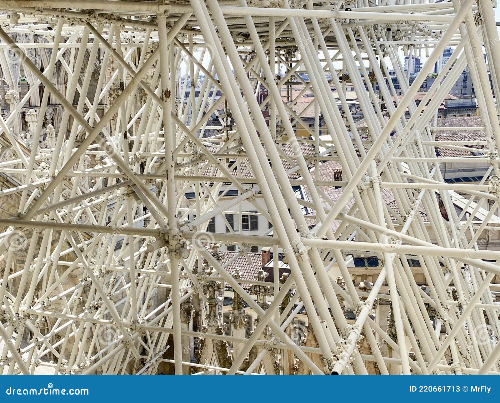 Construction Site, Complex Scaffolding Stock Image - Image of iron ...