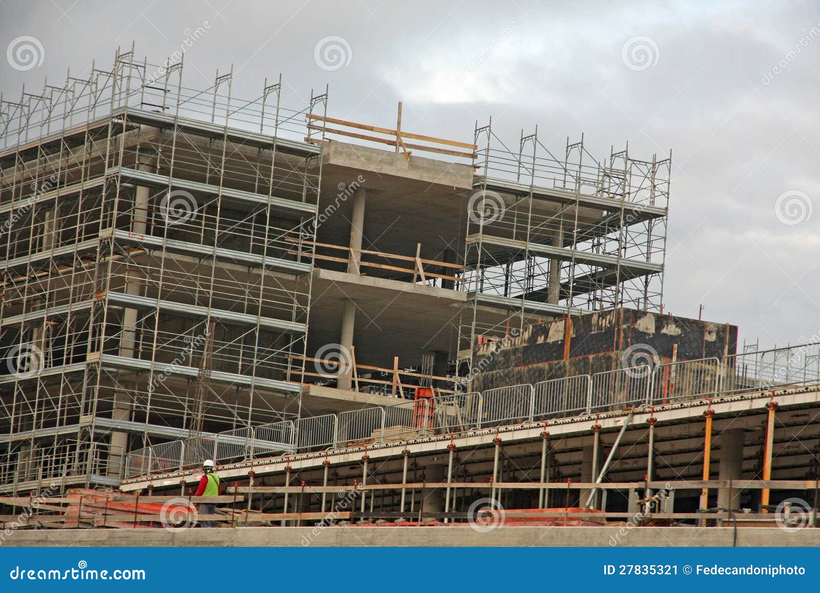 Construction Site of Concrete Building Stock Image - Image of ...