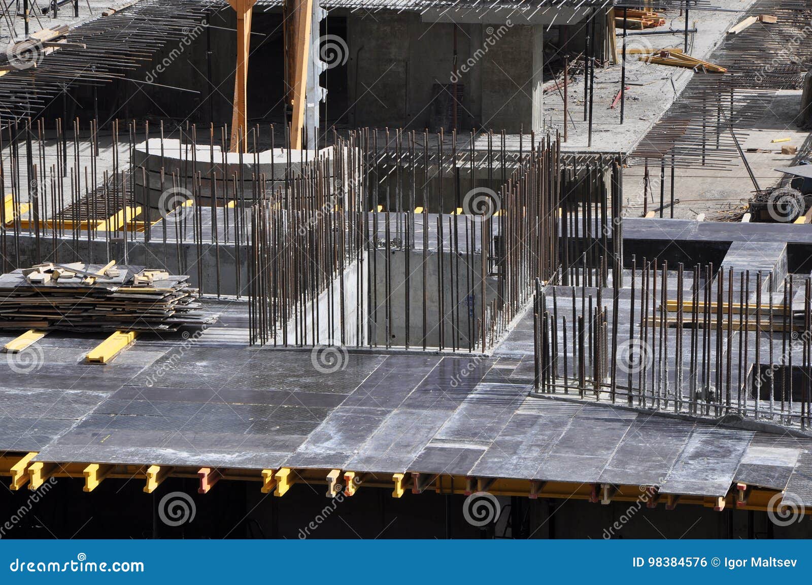 Construction Site Concrete Rods Stock Photo - Image of tile, bars: 98384576