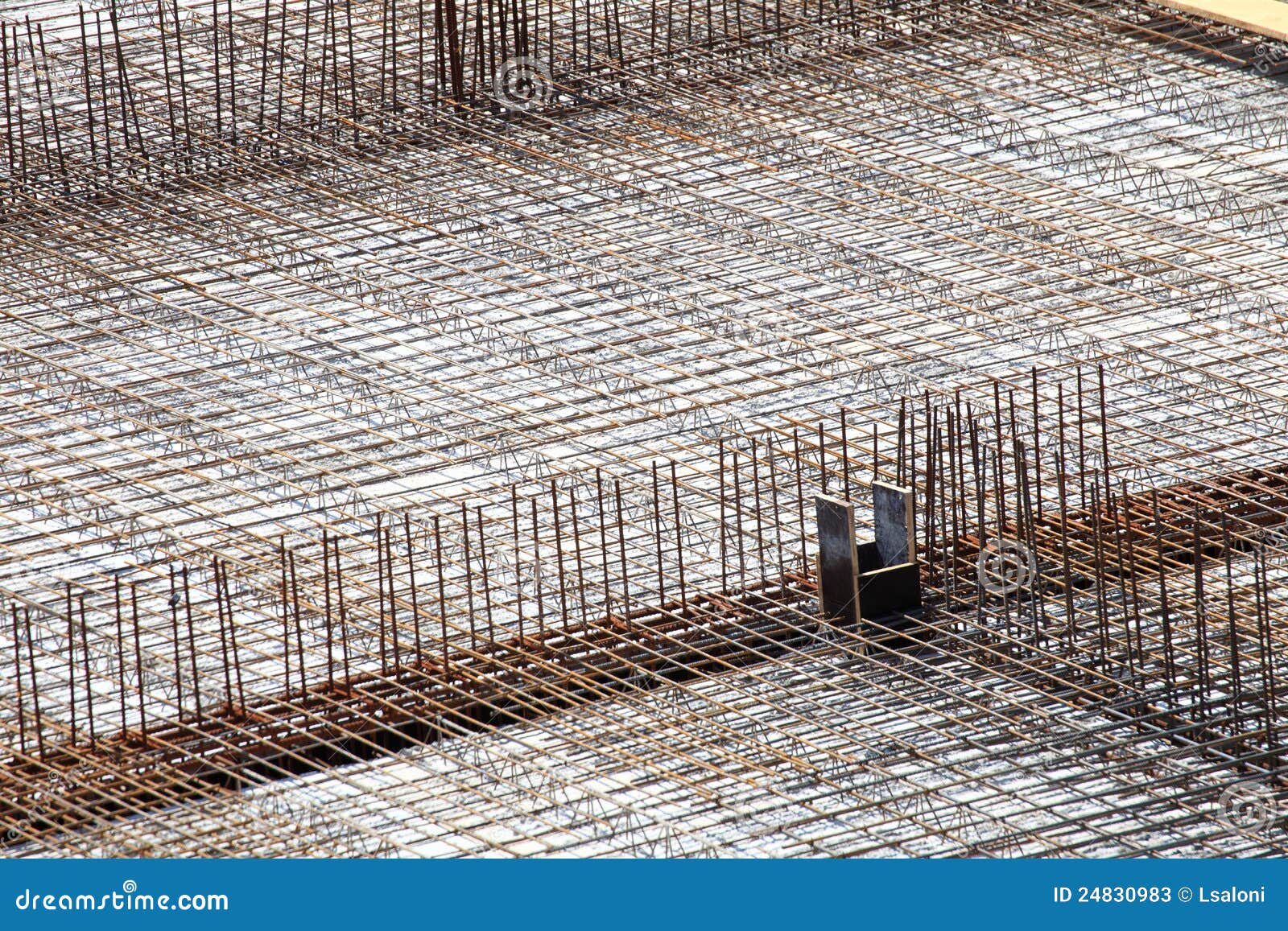 Construction Site with Concrete and Steel Stock Image - Image of ...