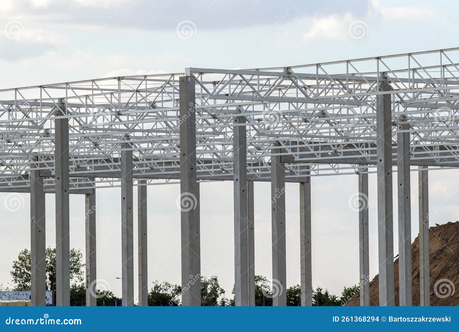Construction Site Concrete and Steel Structures Stock Photo - Image of ...