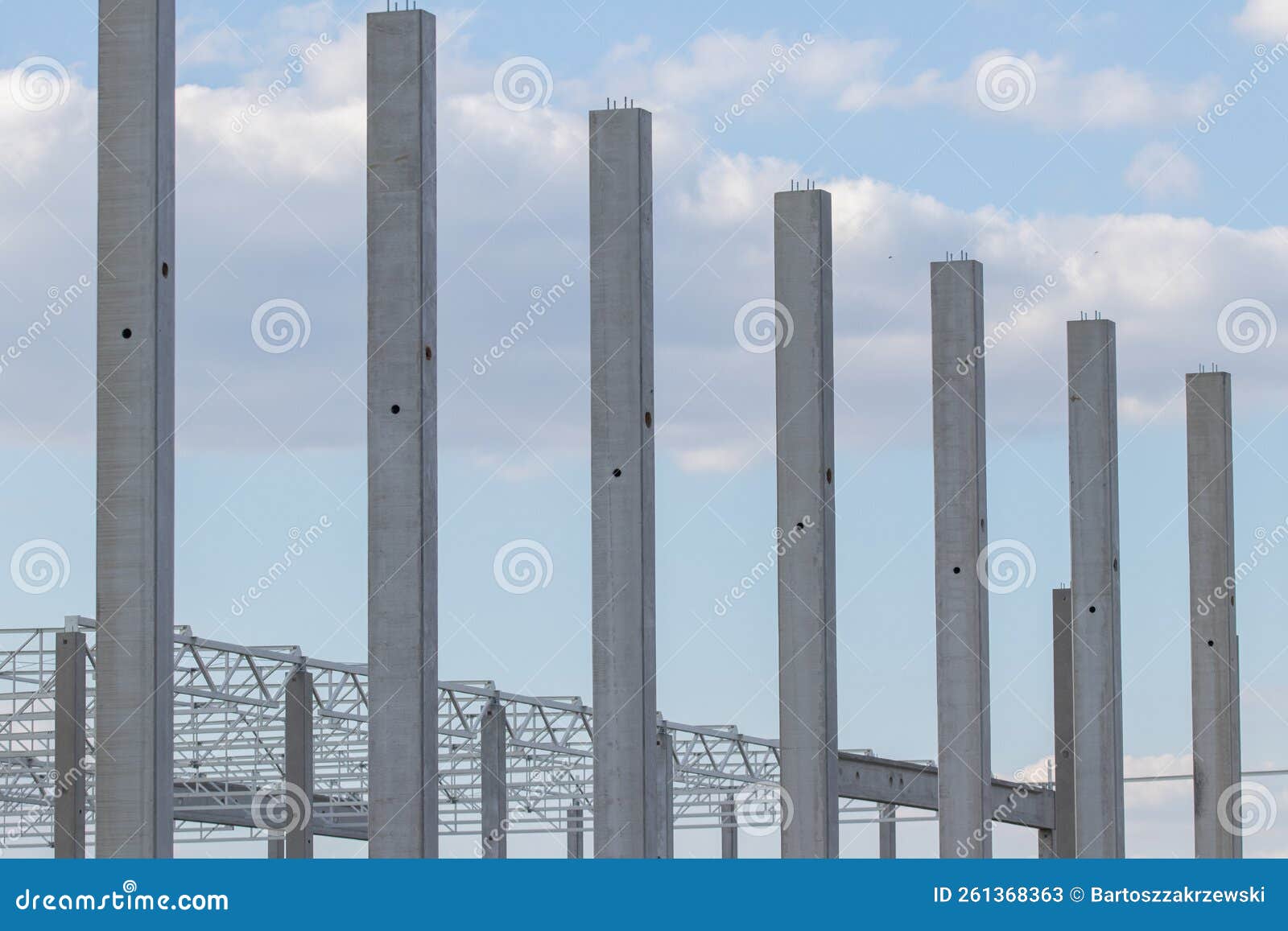 Construction Site Concrete and Steel Structures Stock Image - Image of ...