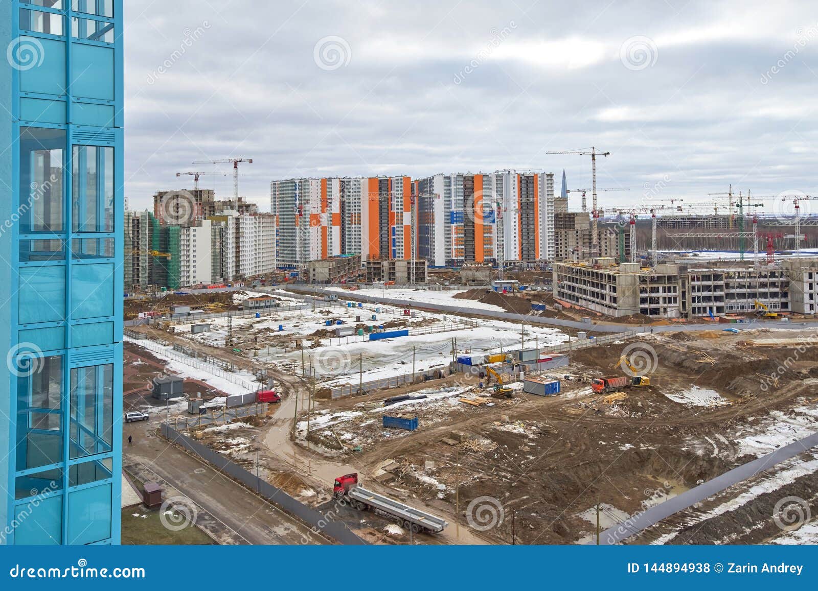 Construction Site, Construction of a Large Residential Complex on the ...