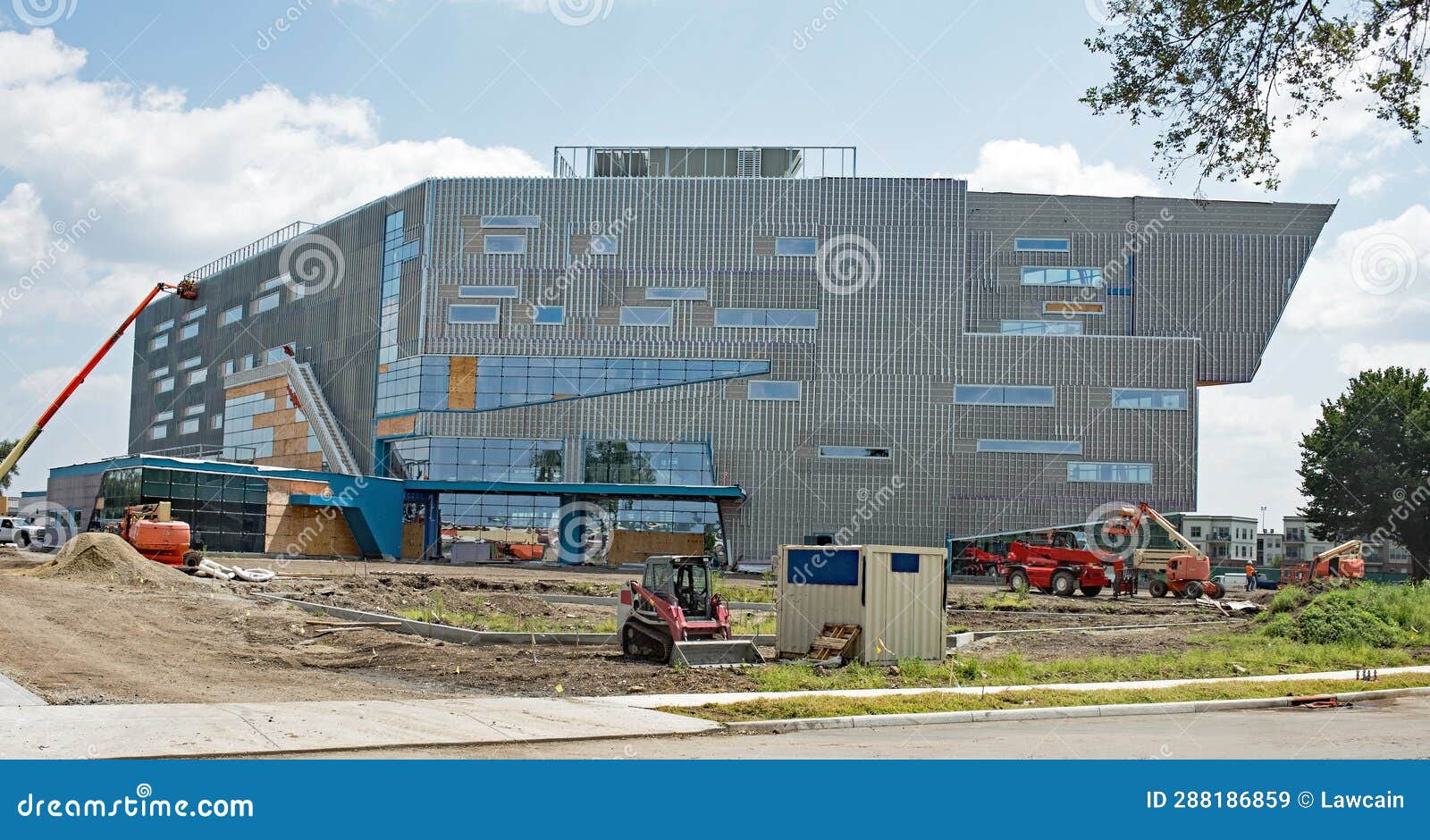 Construction Site of Contemporary Angular Building Stock Image - Image ...