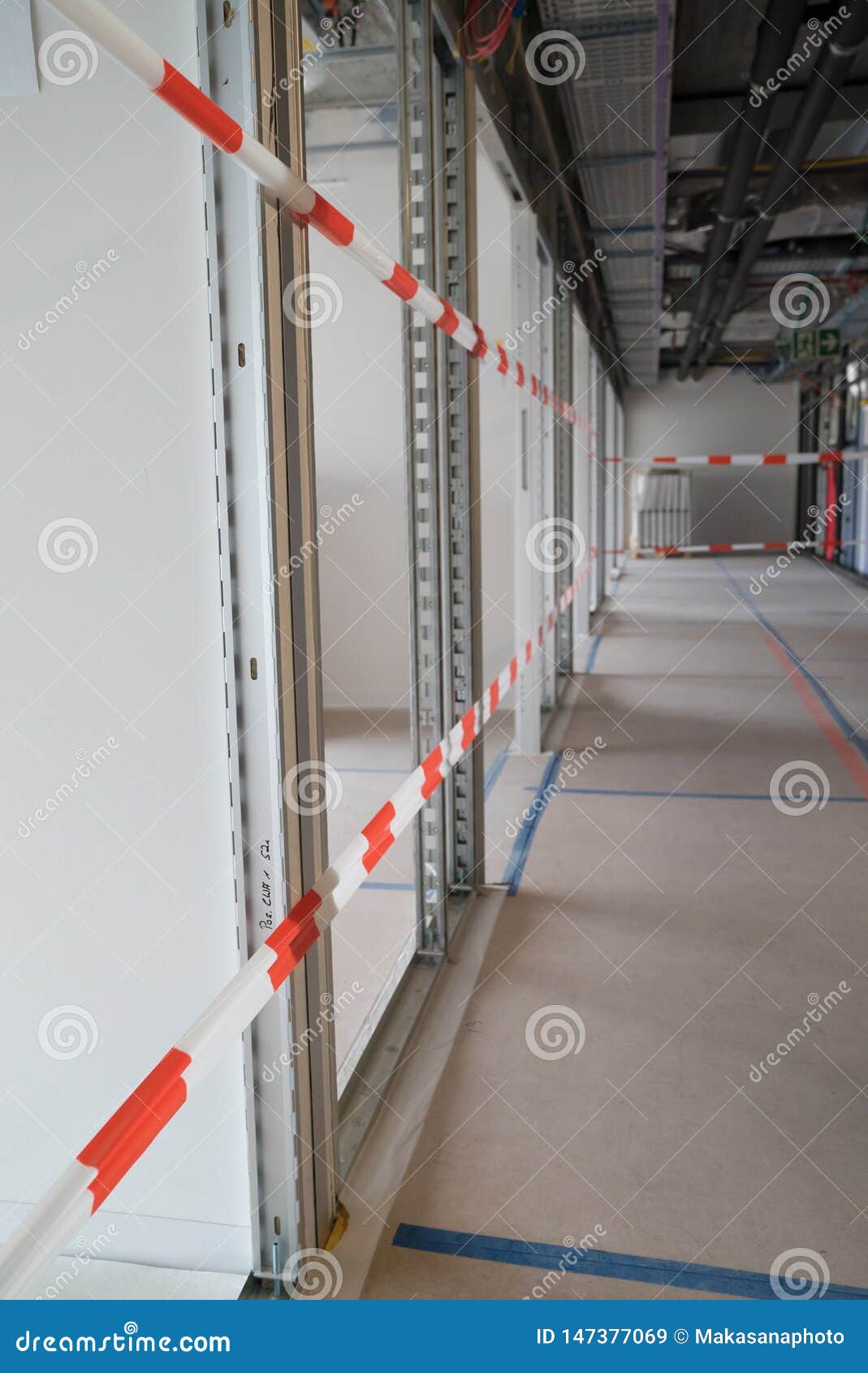 Construction Site Cordoned Off with Red and White Security Tape To ...