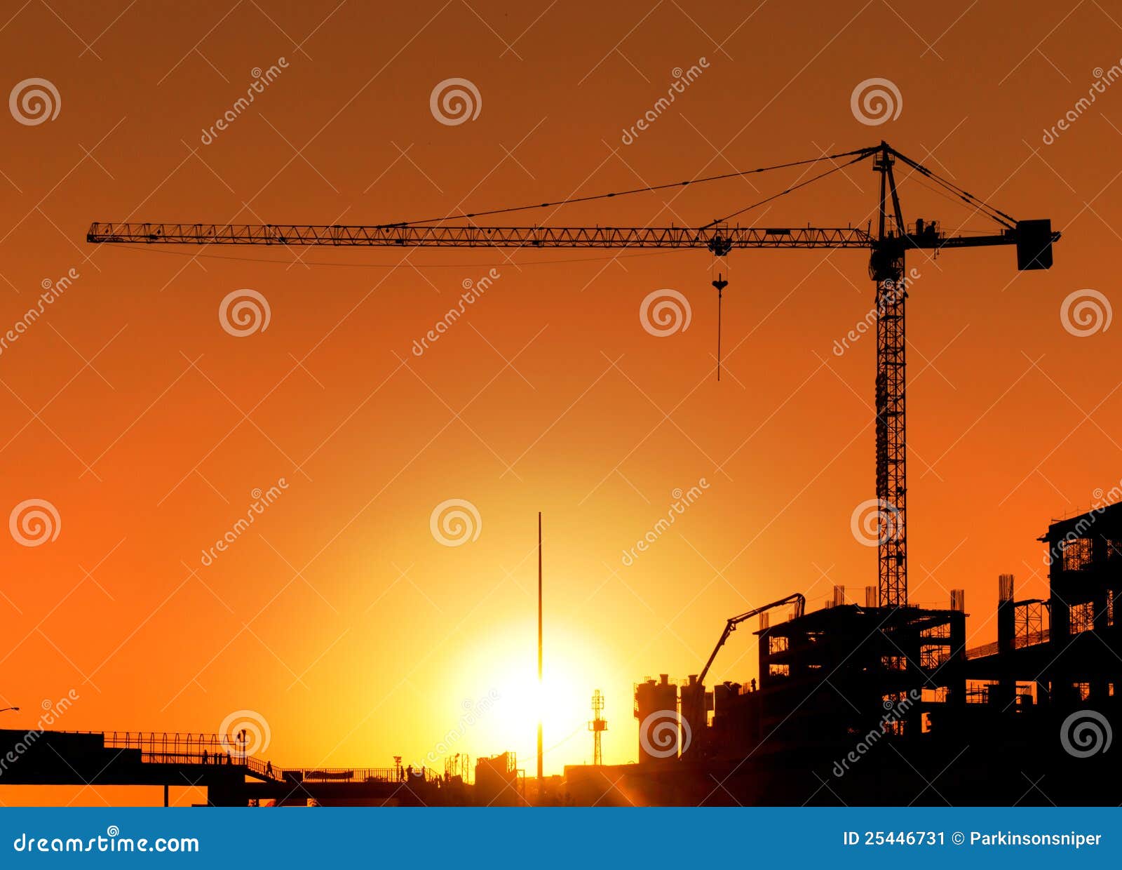 Construction Site and Crane Stock Image - Image of industry, dawn: 25446731
