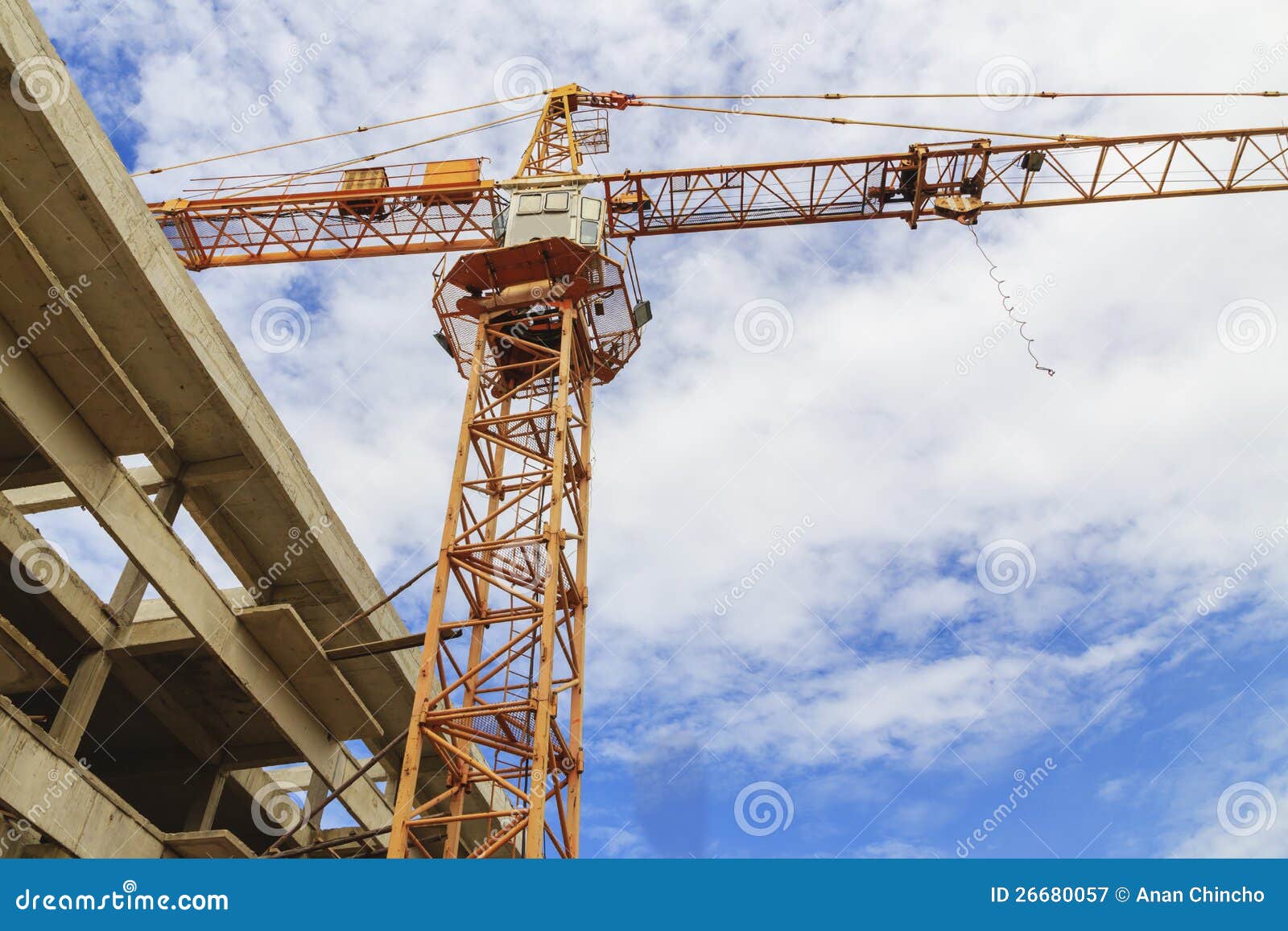 A Construction Site with a Crane Stock Image - Image of business ...