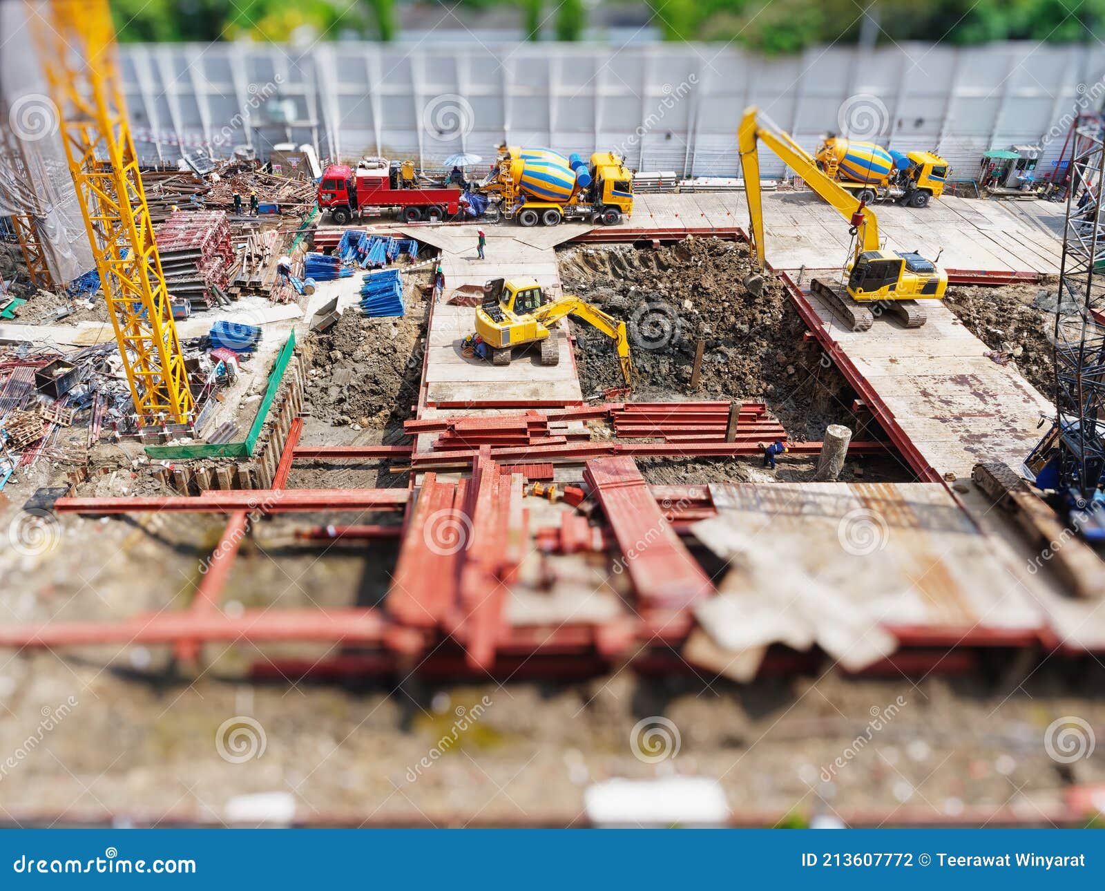 Construction Site with Crane Outdoor Building Industrial Stock Photo ...