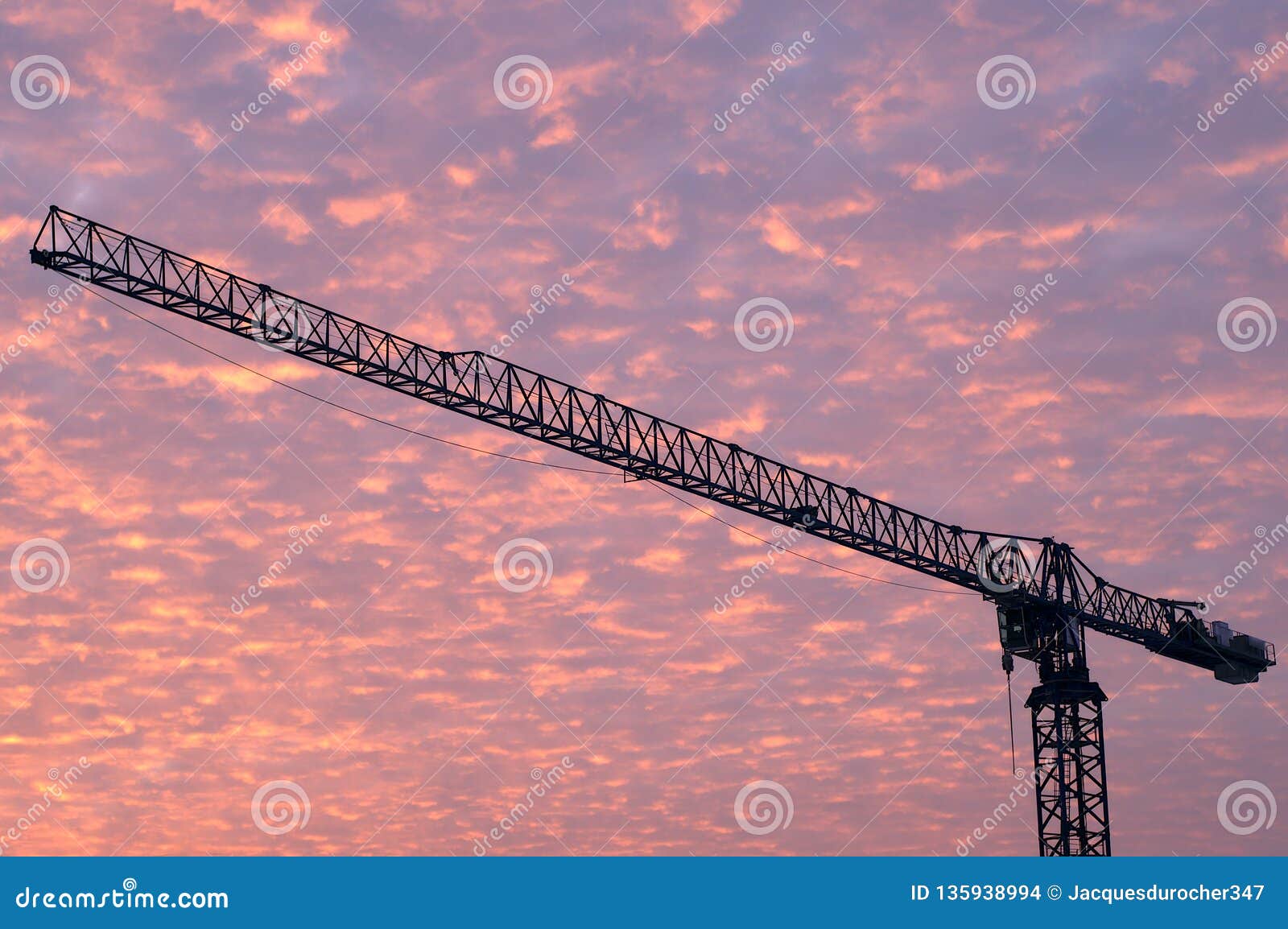 Crane Sunset Building Construction Site Tower Cityscape Stock Photo ...
