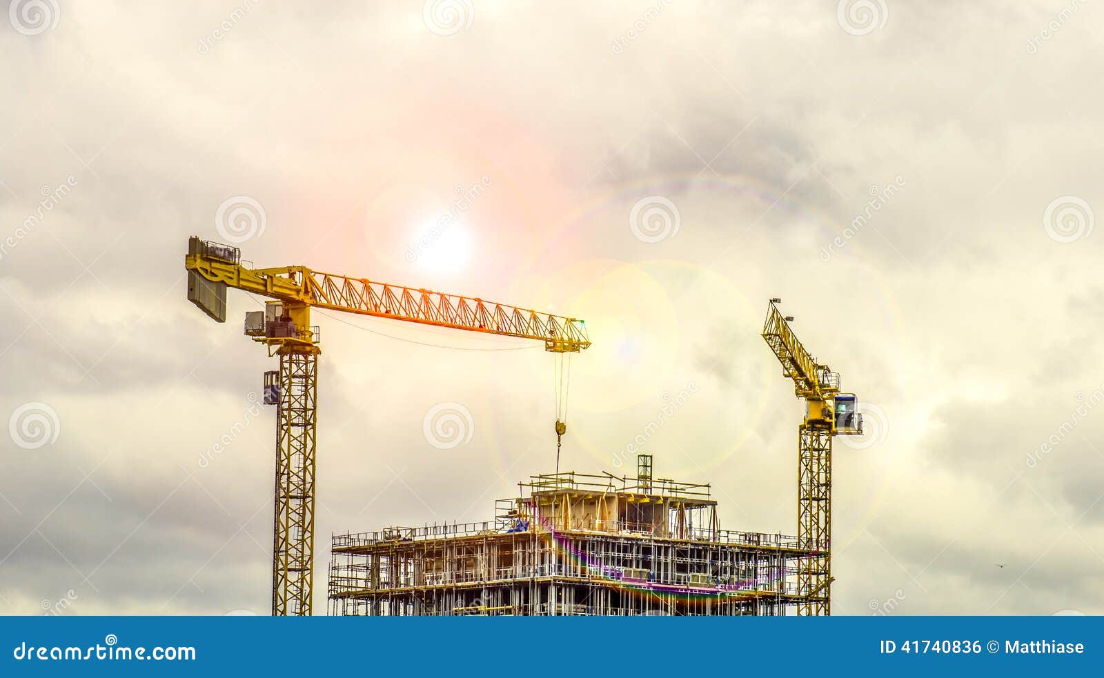 Construction site cranes stock photo. Image of crane - 41740836