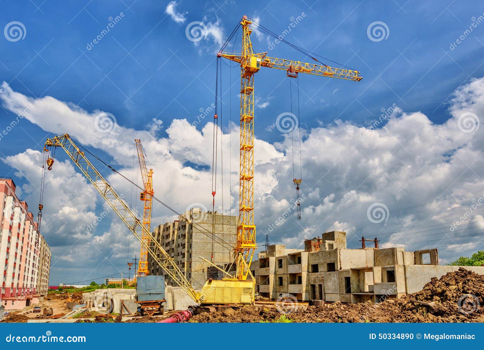 Construction site stock photo. Image of crane, overhang - 50334890