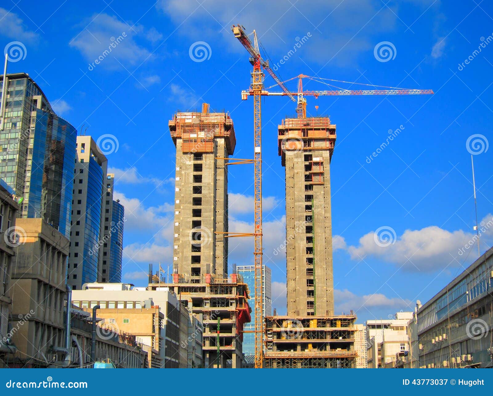 Construction Site Cranes stock image. Image of infrastructure - 43773037