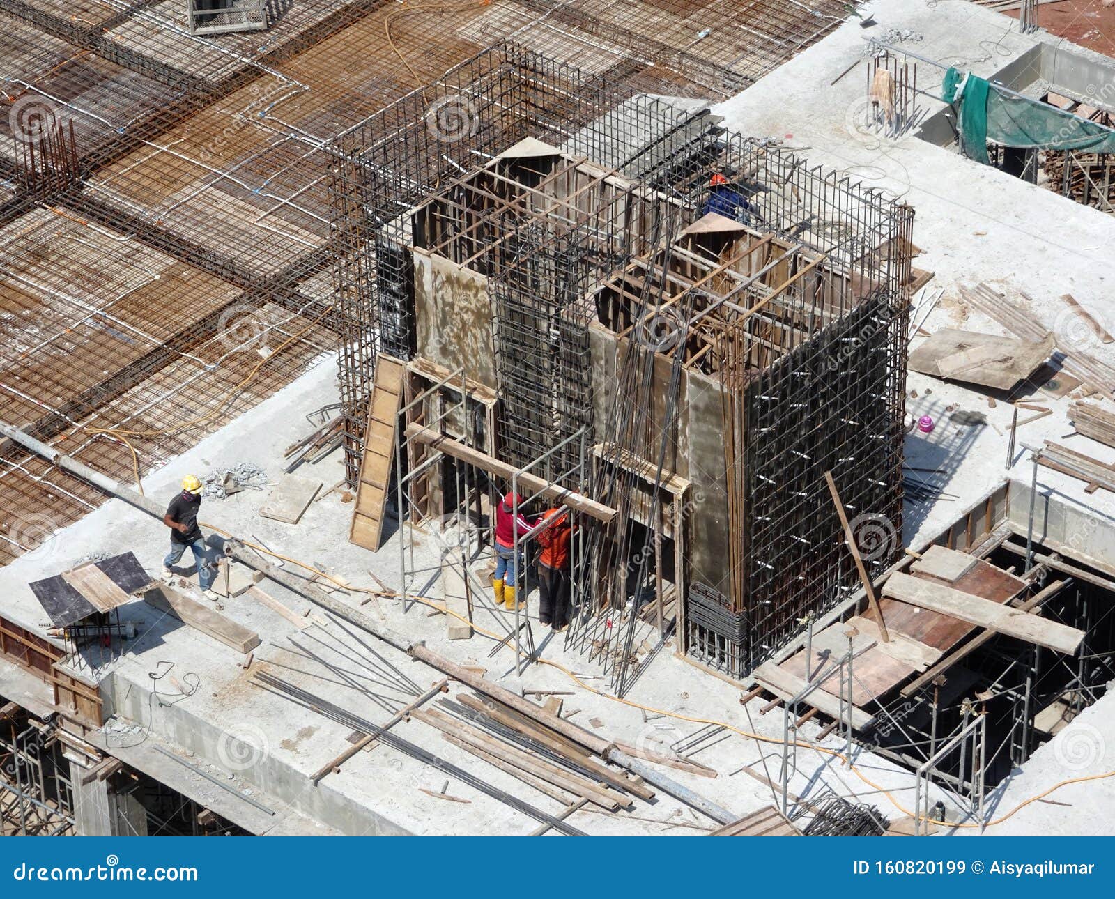 Construction Site during Daytime. Workers Busy with Their Work ...
