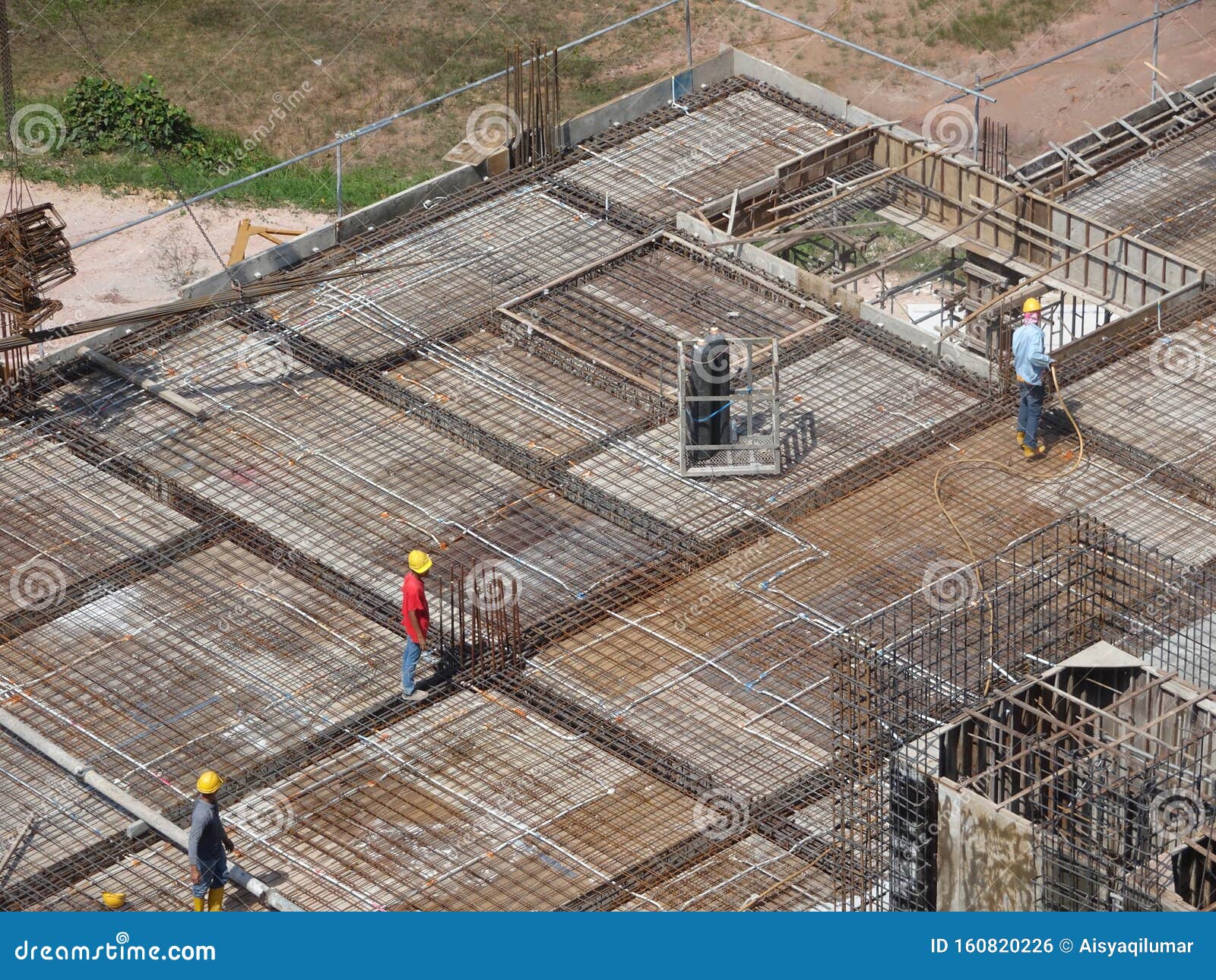 Construction Site during Daytime. Workers Busy with Their Work ...