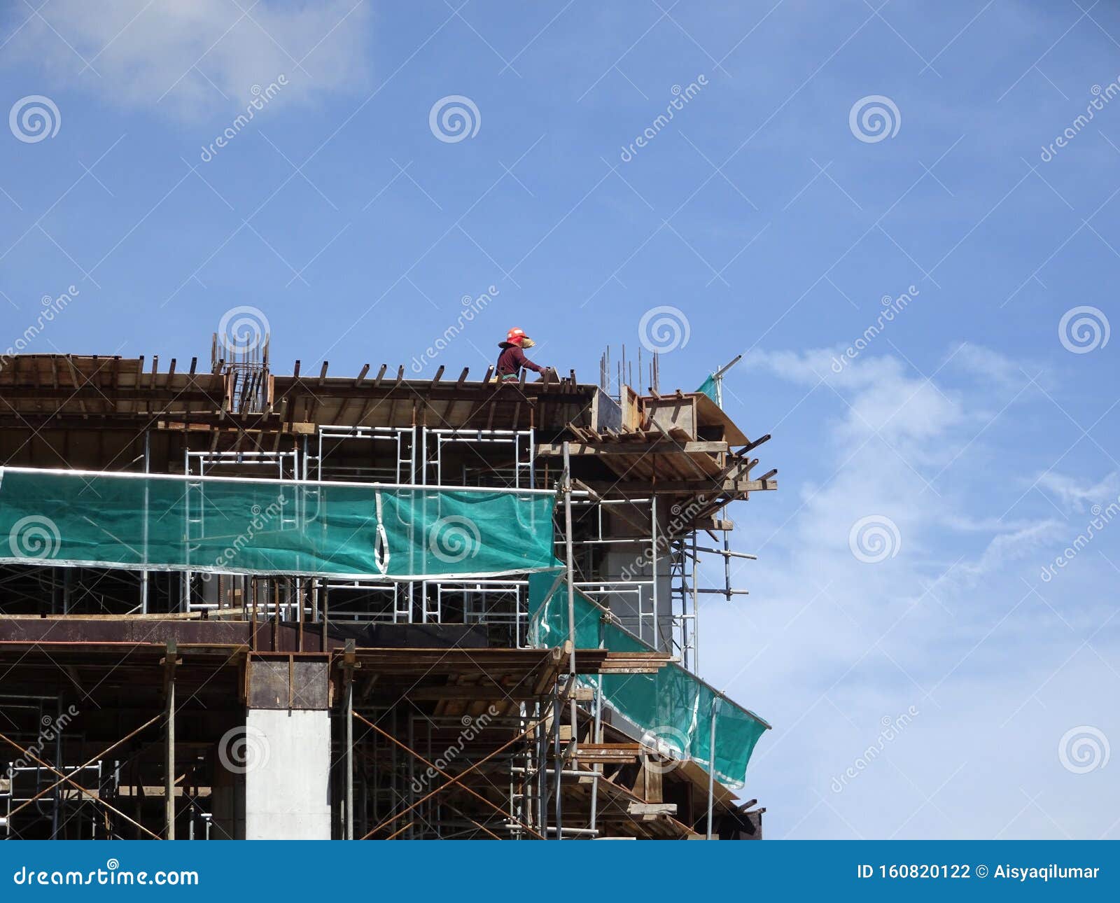 Construction Site during Daytime. Workers Busy with Their Work ...