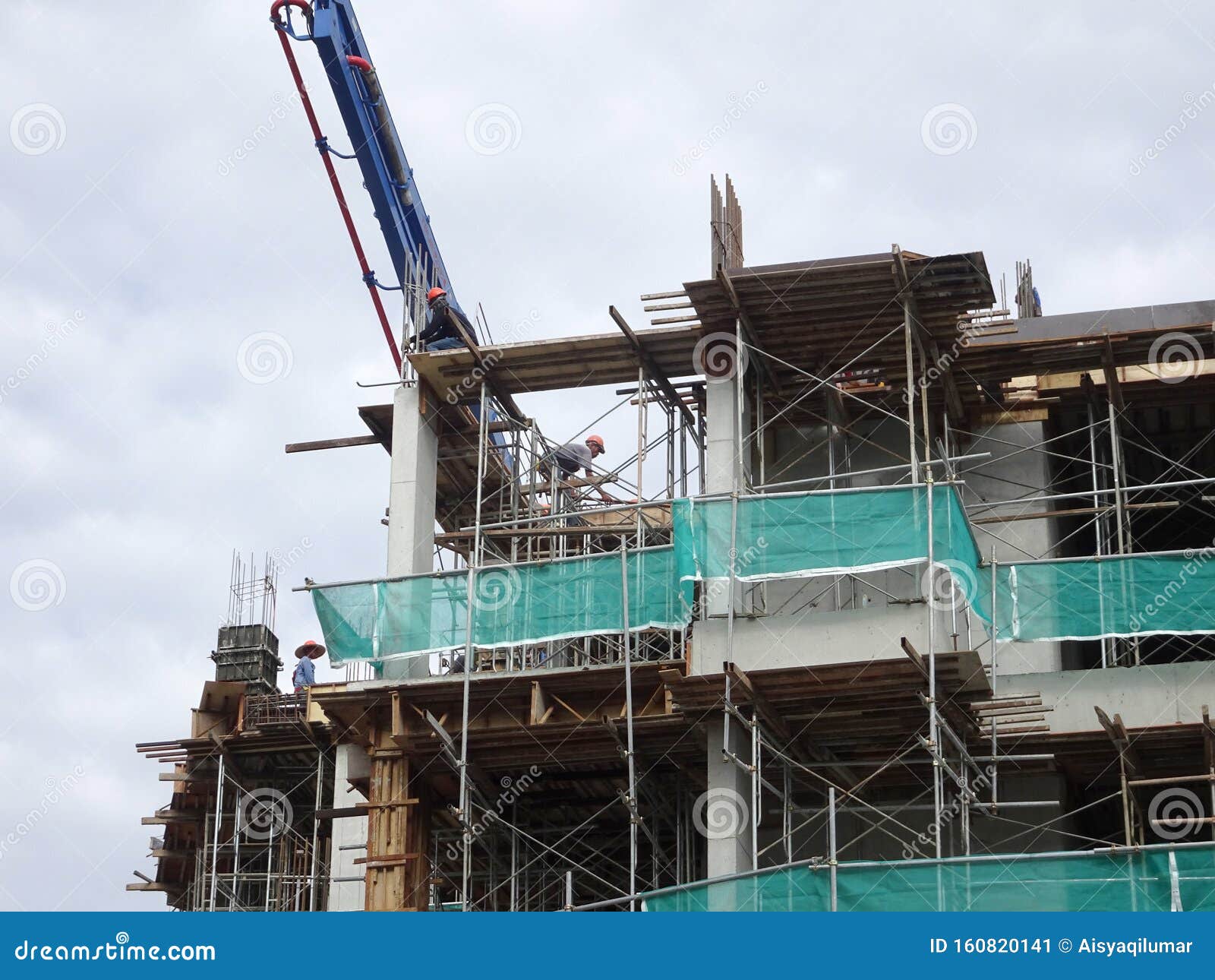 Construction Site during Daytime. Workers Busy with Their Work ...