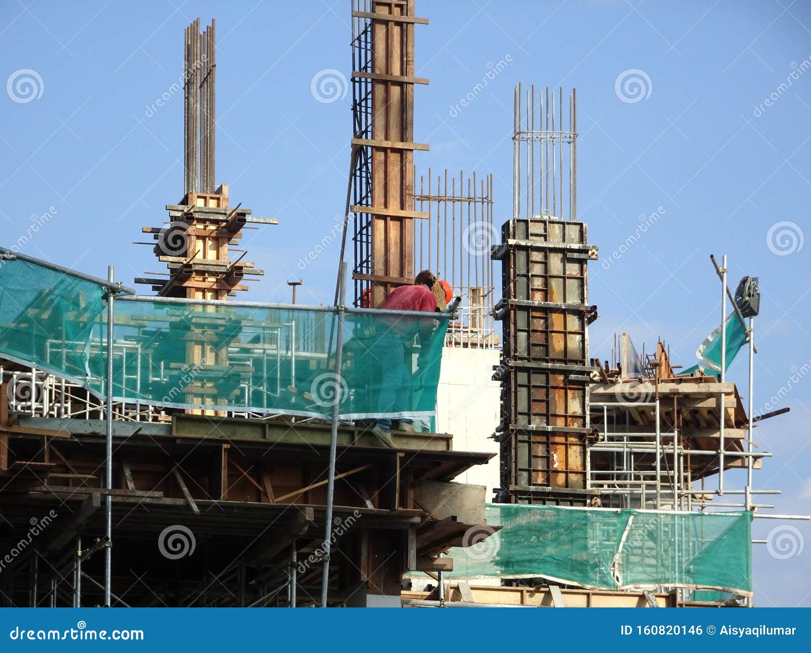 Construction Site during Daytime. Workers Busy with Their Work ...