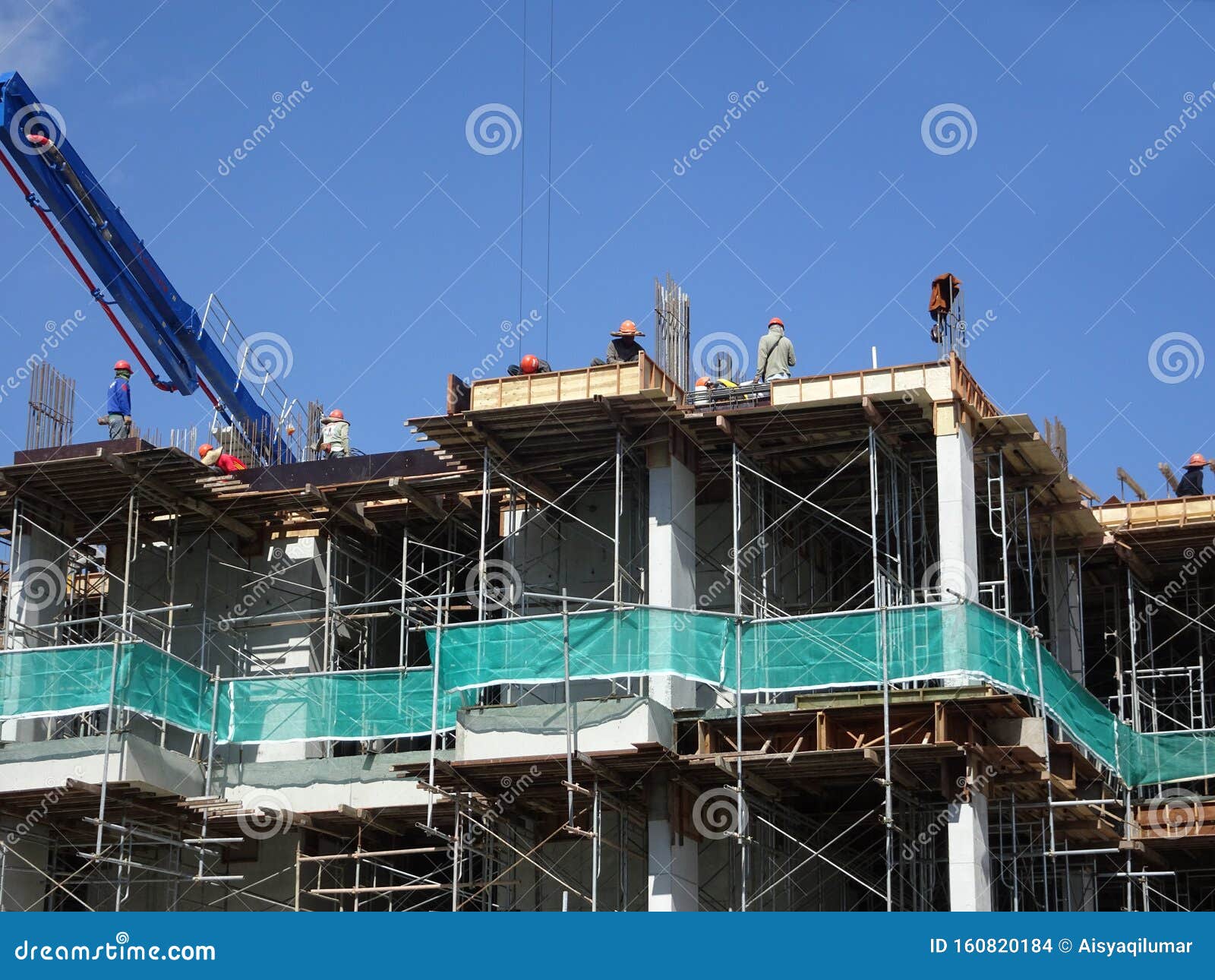 Construction Site during Daytime. Workers Busy with Their Work ...