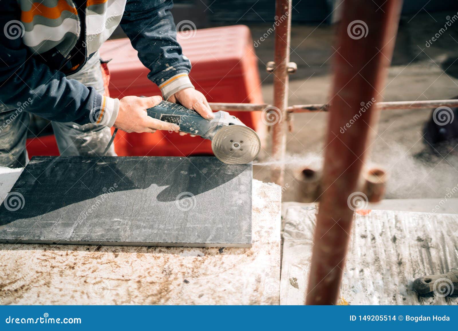 Construction Site Details - Industrial Tool, Hand Grinder of Worker ...