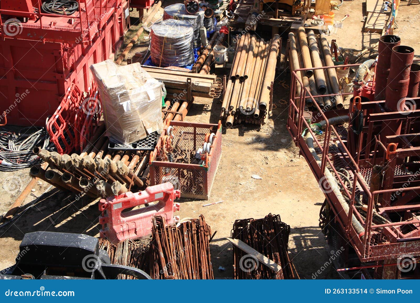 Construction Site with Different Equipments in Place Stock Photo ...