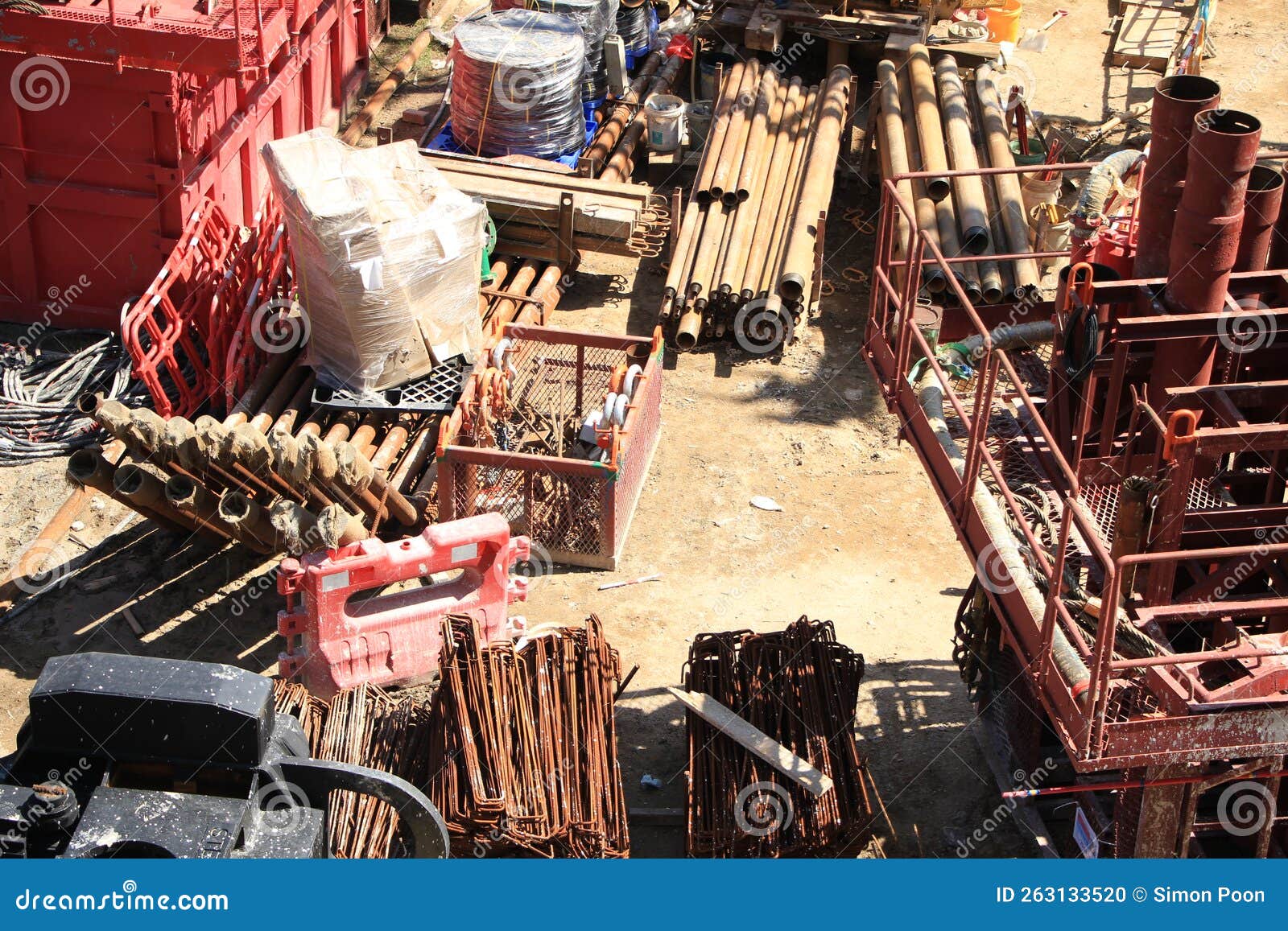Construction Site with Different Equipments in Place Stock Photo ...