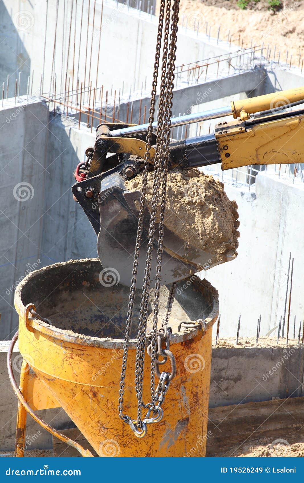 Construction Site Digger, Excavator Stock Image - Image of steel ...