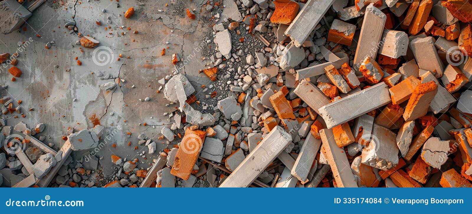 Construction Site Disaster, Scattered Debris, Broken Structures ...