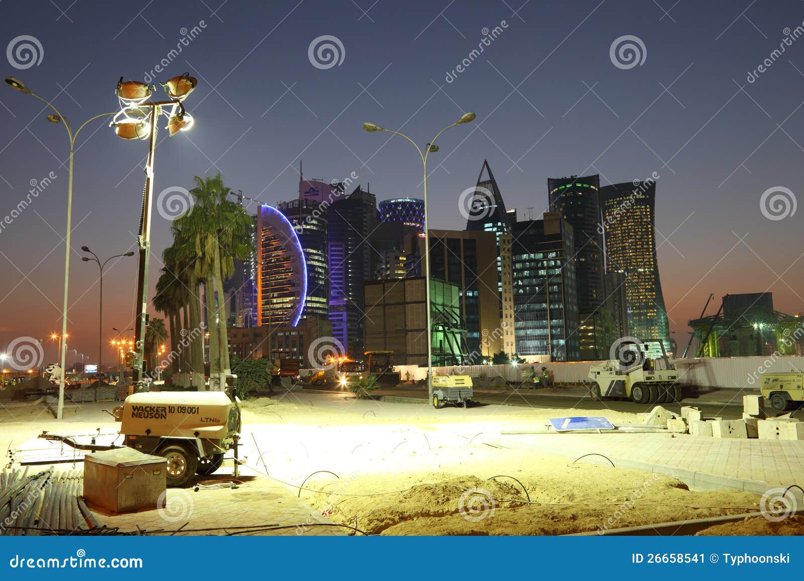 Construction Site in Doha, Qatar Editorial Photo - Image of west ...
