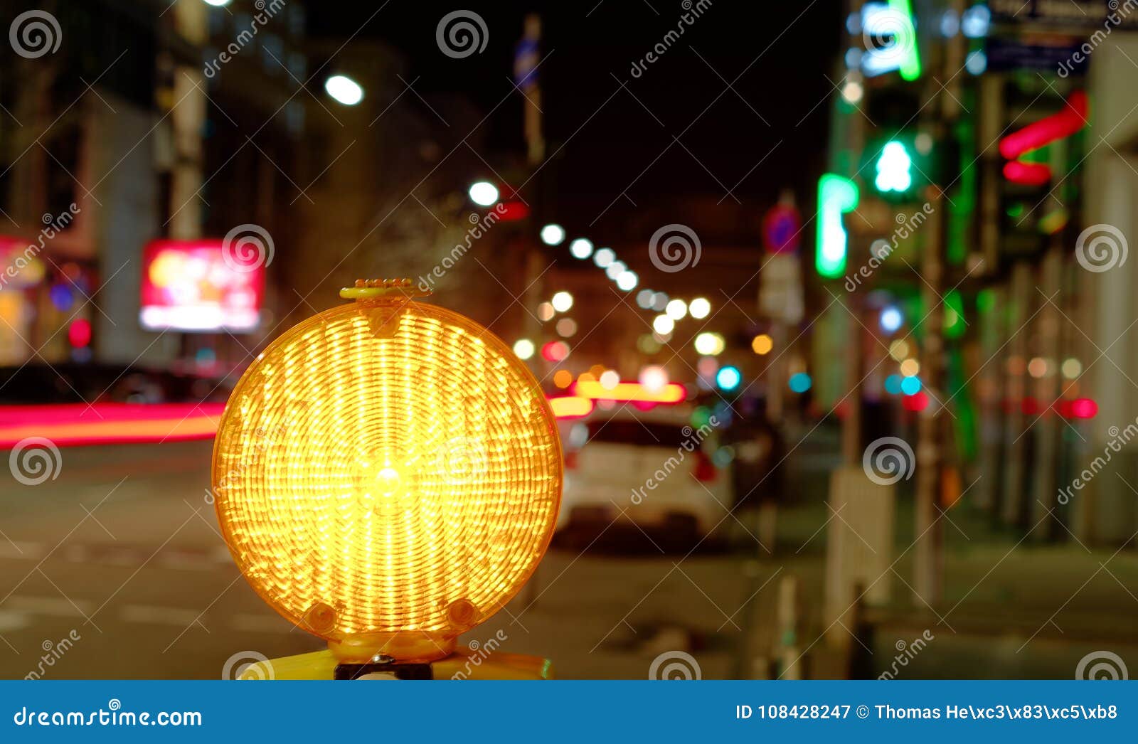 Construction Site in Downtown at Night with Excavator Shovel, Excavator ...