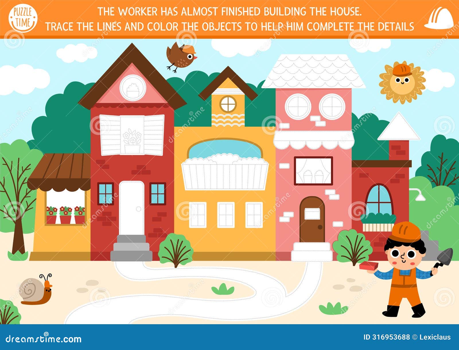 Construction Site Drawing, Coloring, Tracing and Writing Practice ...