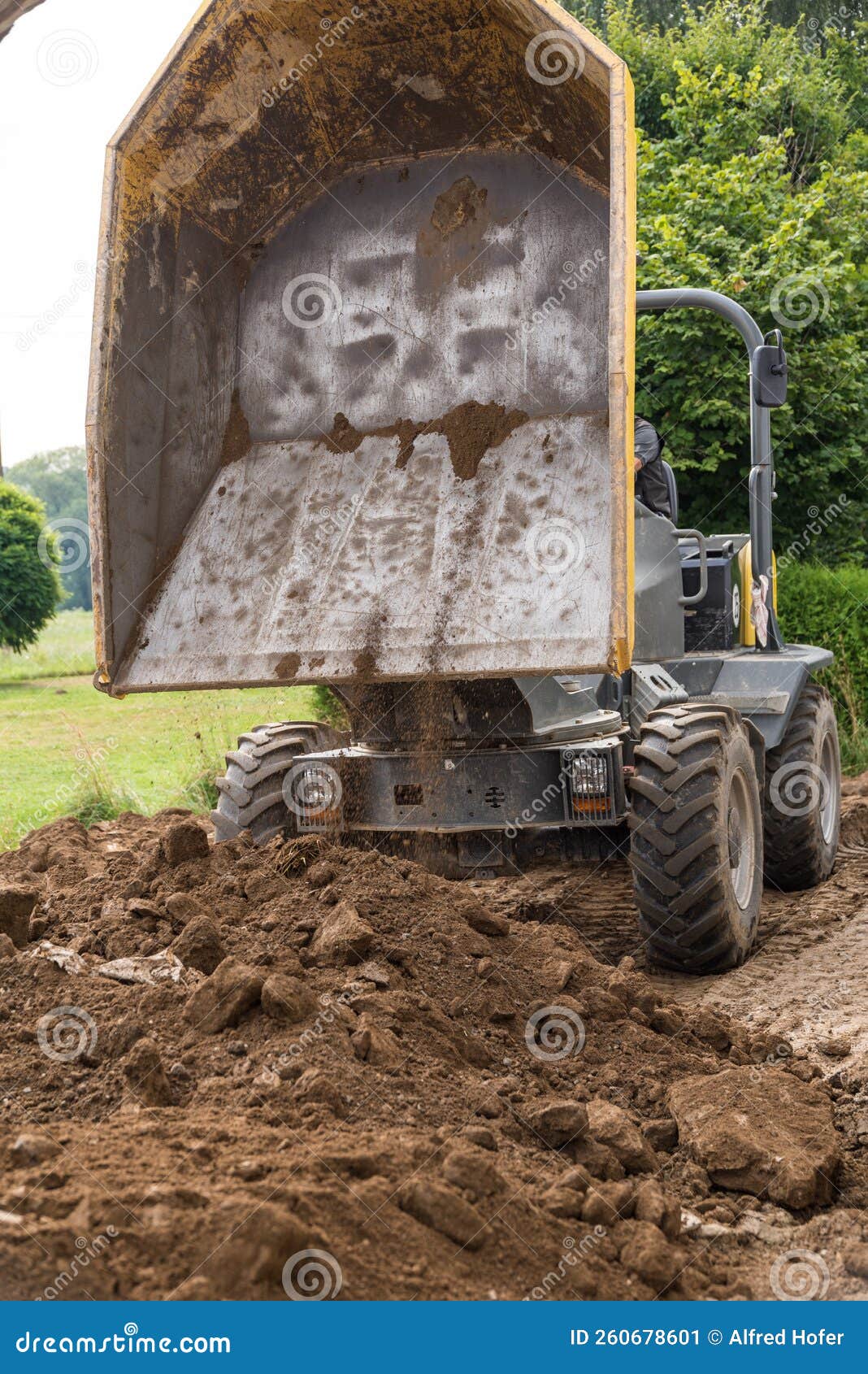 Construction Site with Dumper - Tipper Stock Image - Image of ...