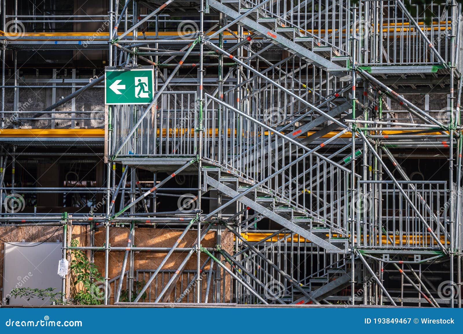 Construction Site with Emergency Exit Stock Image - Image of metall ...
