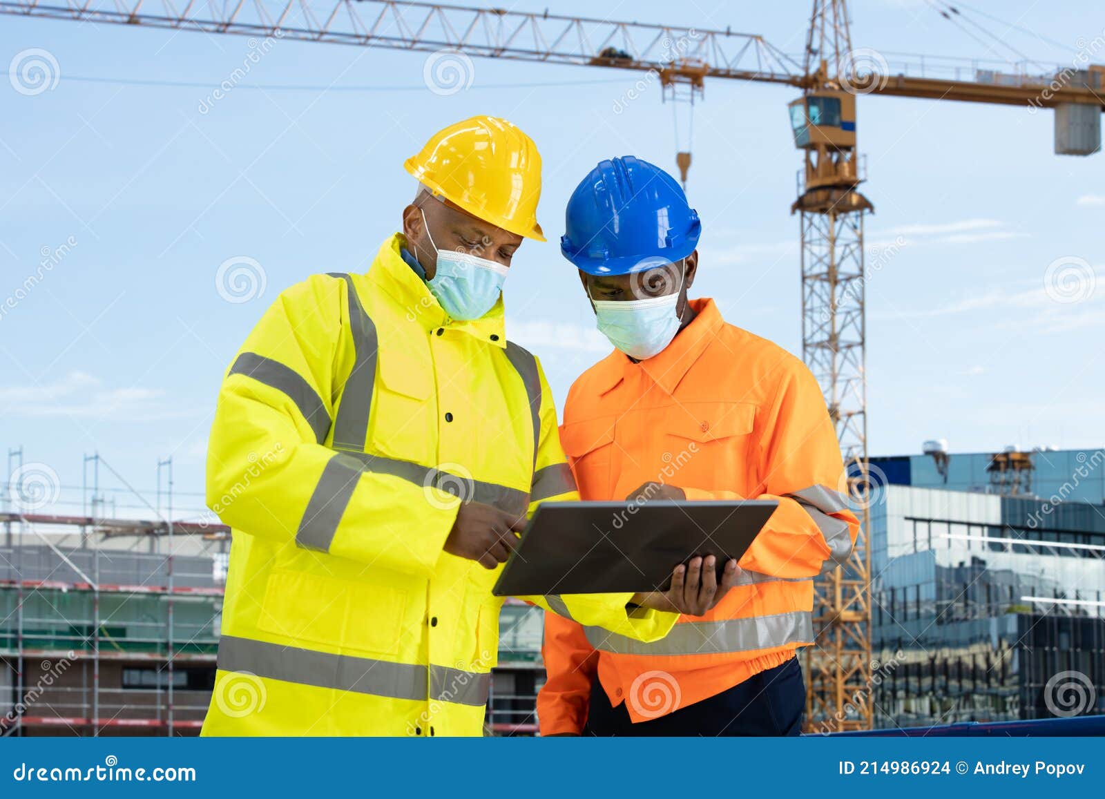 Construction Site Engineer stock photo. Image of industrial - 214986924