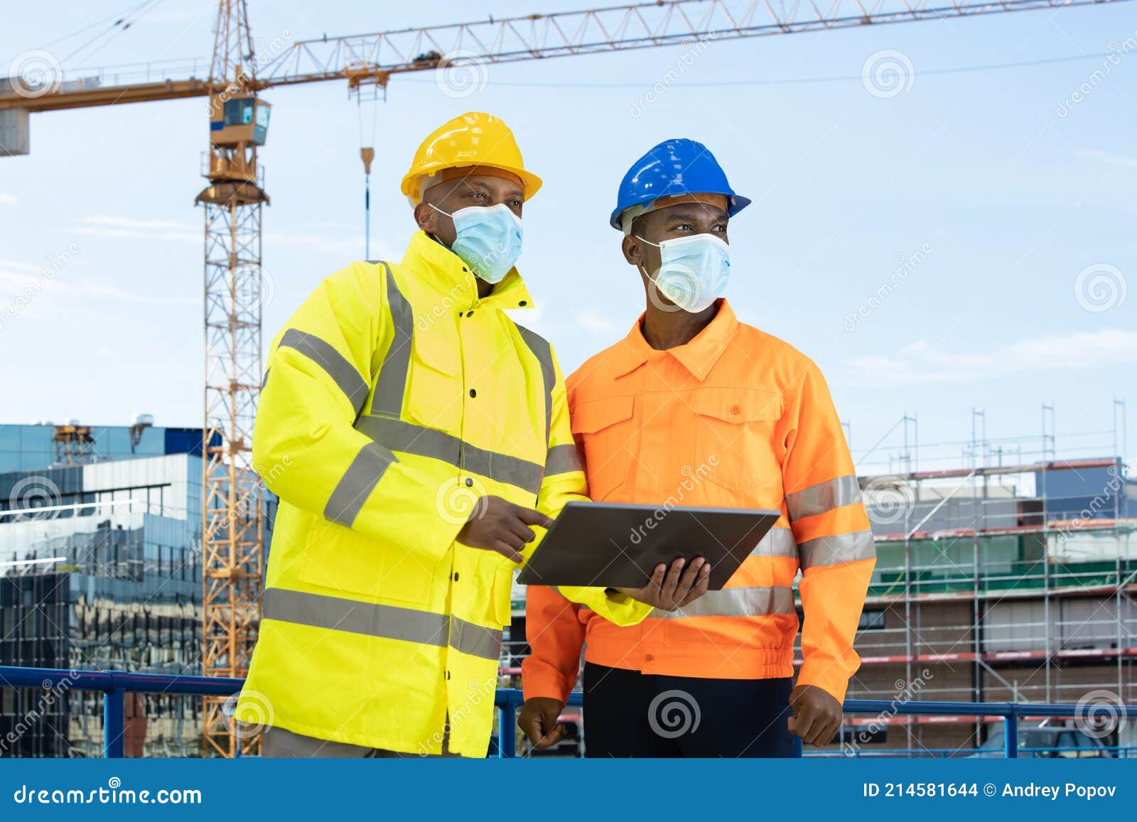 Construction Site Engineer stock photo. Image of jamaica - 214581644