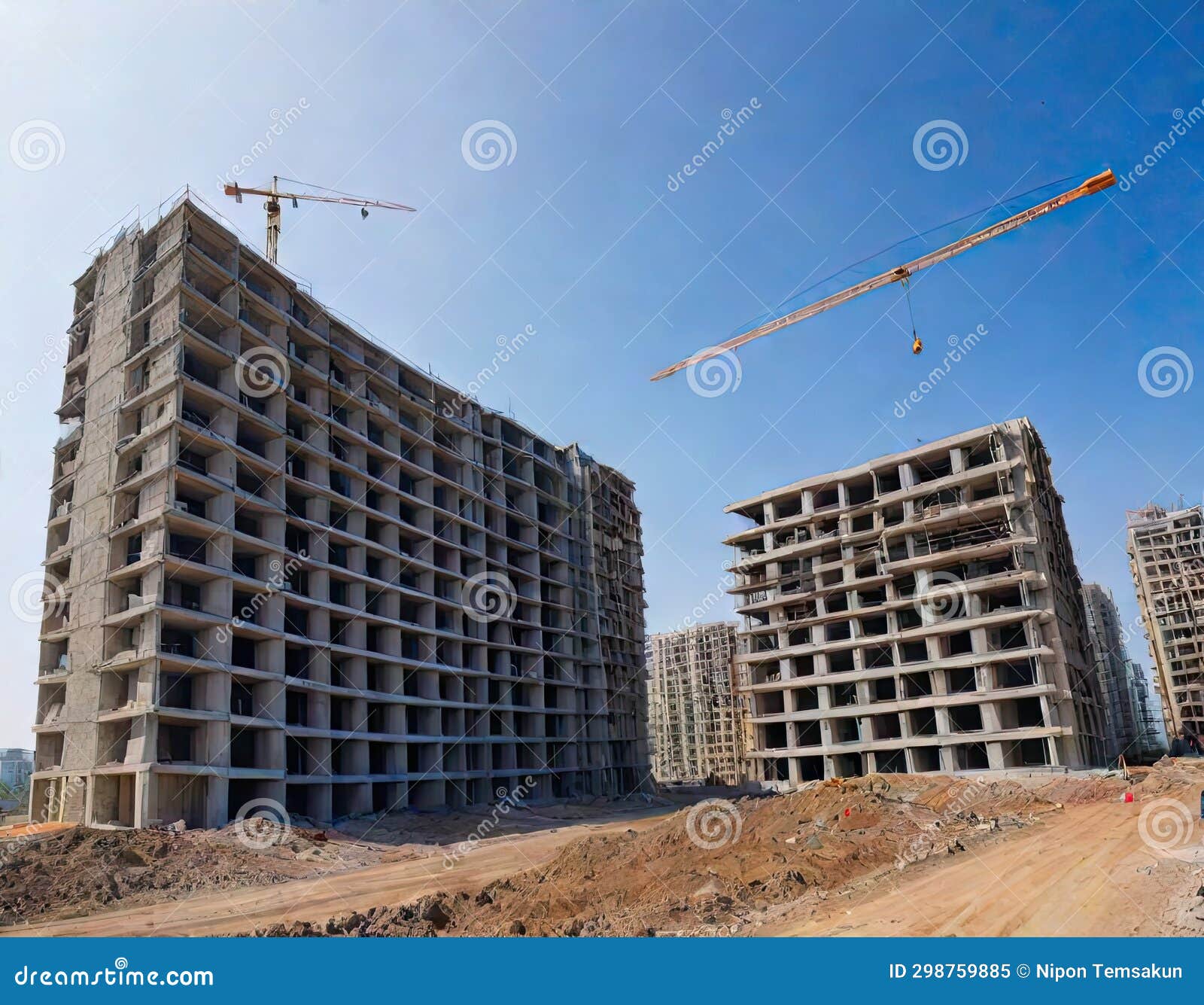 Construction Site with Engineering Structure Engineering Architecture ...