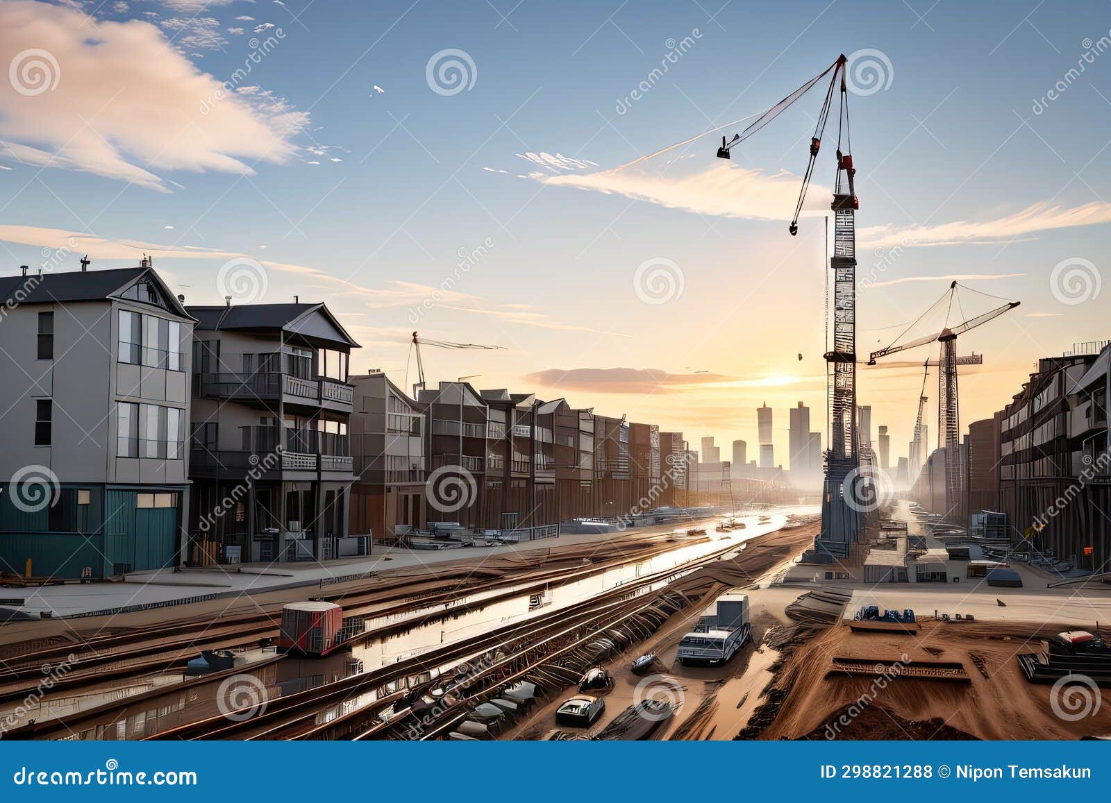 Construction Site with Engineering Structure Engineering Architecture ...