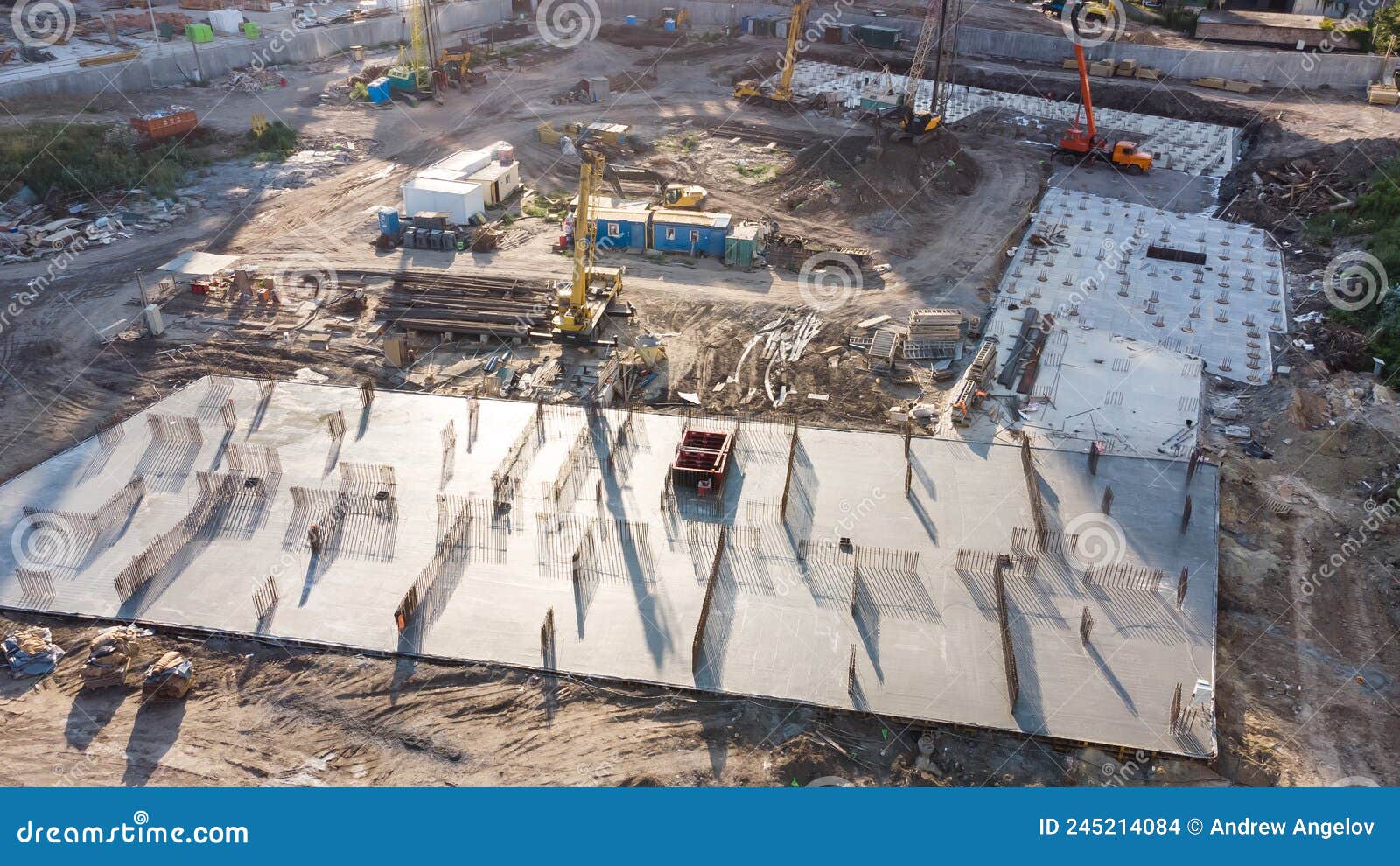 Construction Site and Construction Equipment Aerial Photo Stock Photo ...