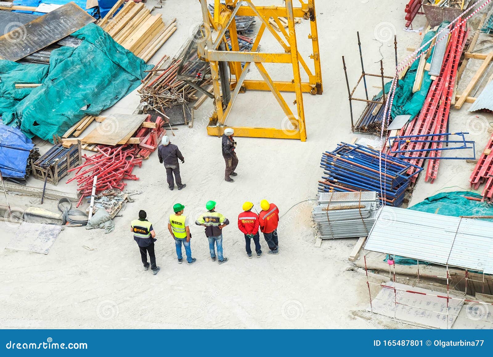 Construction Site of Erected Residential Building and Constraction ...