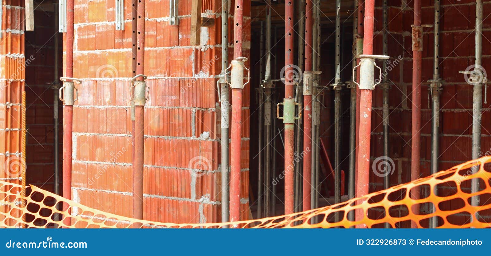 Construction Site during the Erection of a Building and Formwork Props ...