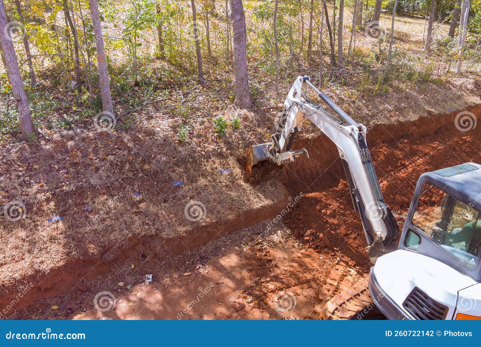 Construction Site Excavation Buckets of a Crawler Excavator Digging ...