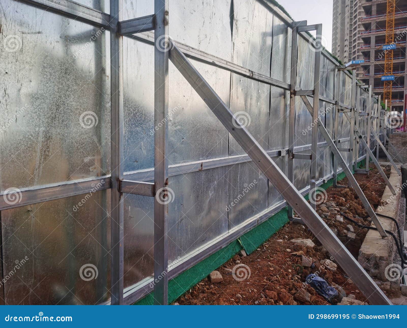 Construction site fence stock image. Image of safety - 298699195