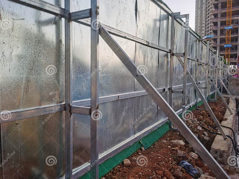 Construction site fence stock image. Image of safety - 298699195