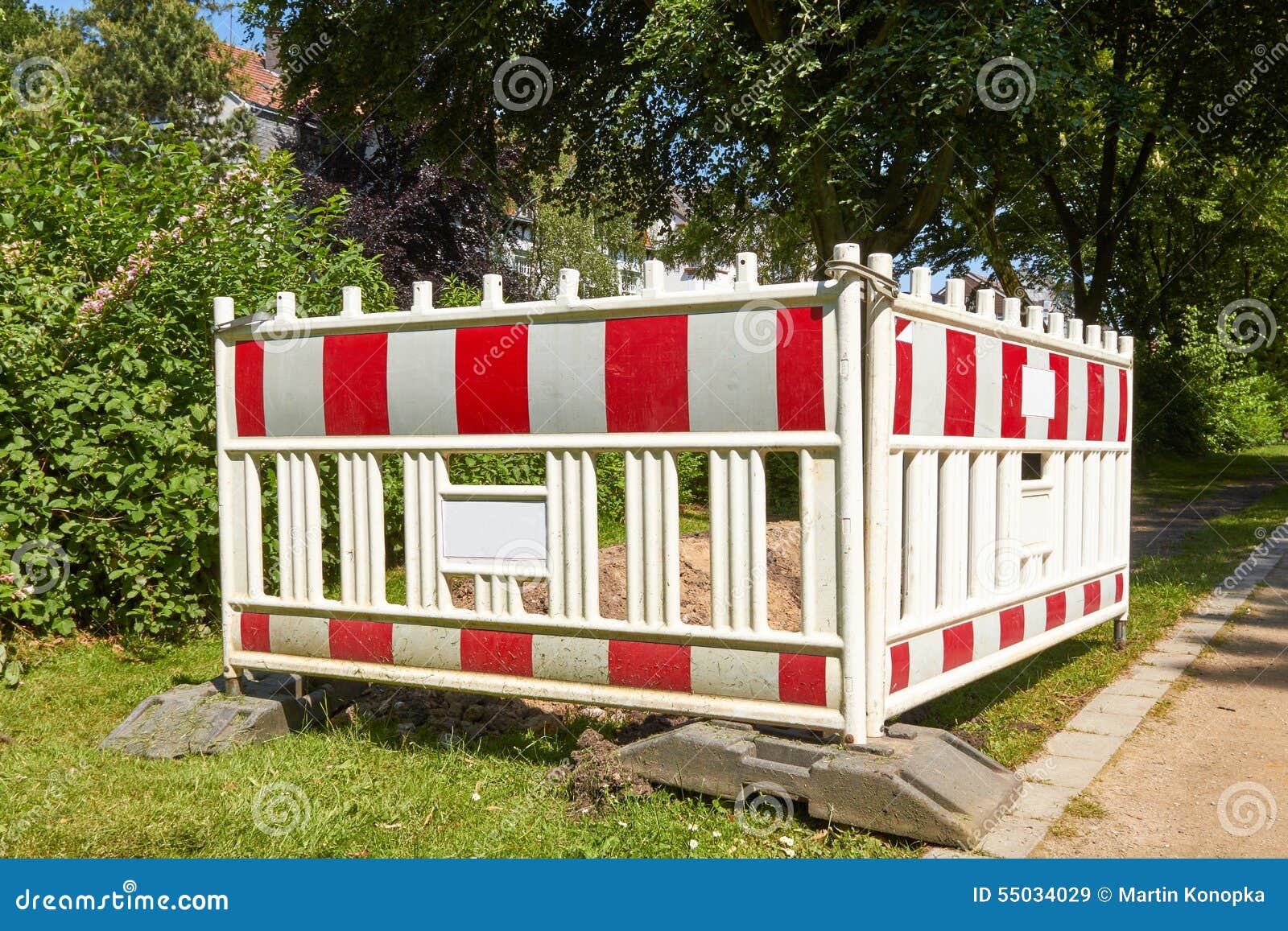 Construction Site with Fencing Stock Image - Image of obstacle, road ...