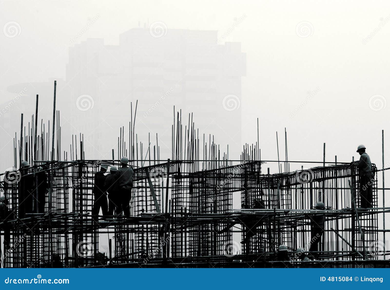 Construction Site in the Fog. Stock Photo - Image of 2008, dawn: 4815084