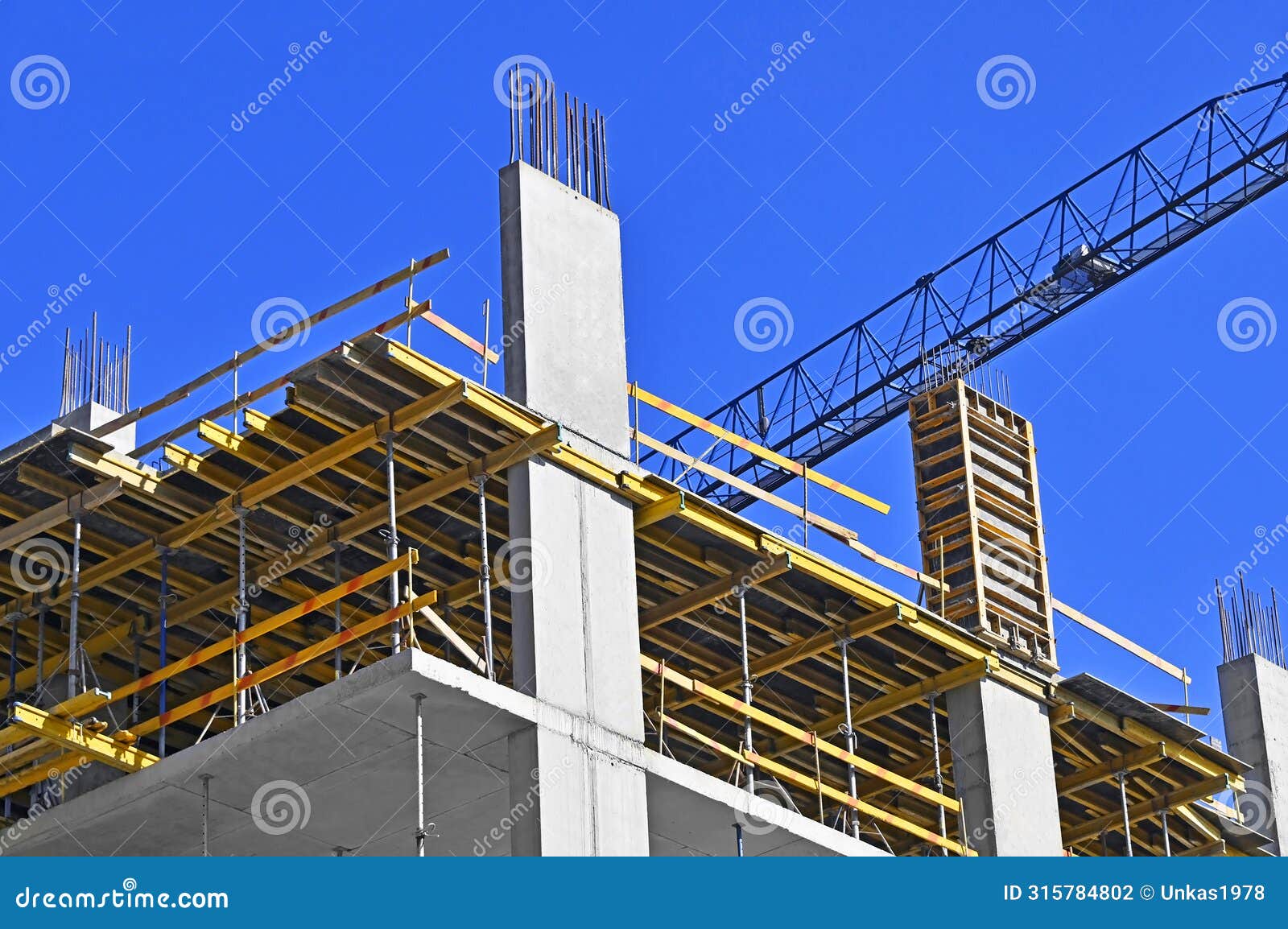 Construction Site with Formwork Stock Photo - Image of equipment ...