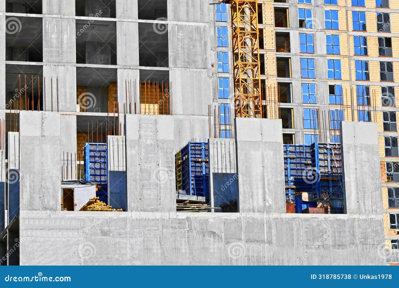 Construction Site with Formwork Stock Photo - Image of home, brick ...