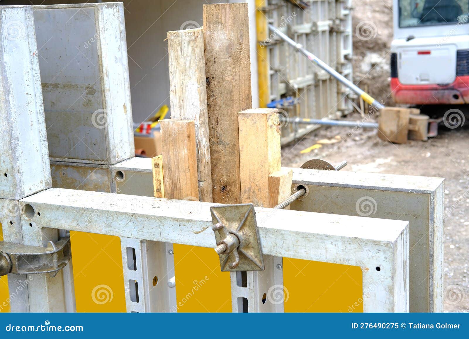 Construction Site with Formwork for Pouring Concrete, High-quality ...