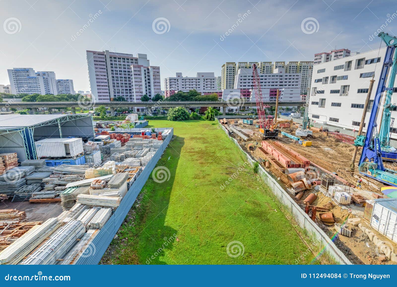 Construction Site with Foundation, Ground Works in Progress at E ...